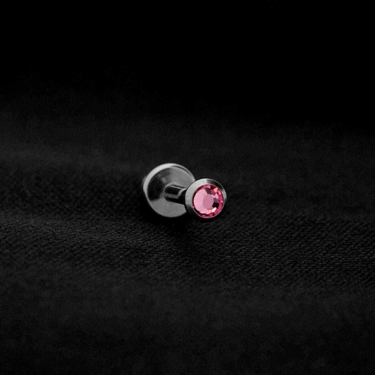 ASTM F136 Implant Grade Titanium Flat Pink Flatback Labret Stud ...