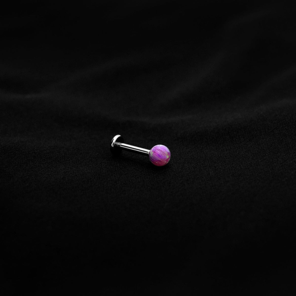 ASTM F136 Implant Grade Titanium Purple Opal Flatback Labret Stud ...